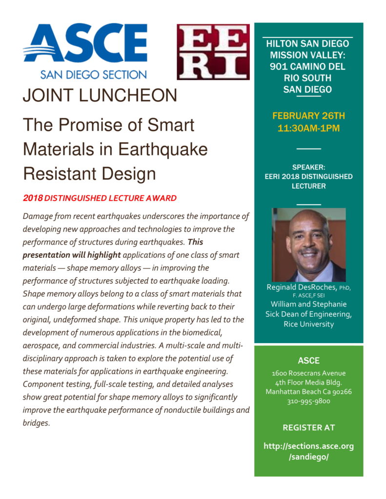 ASCE EERI Joint Luncheon : San Diego Regional Chapter